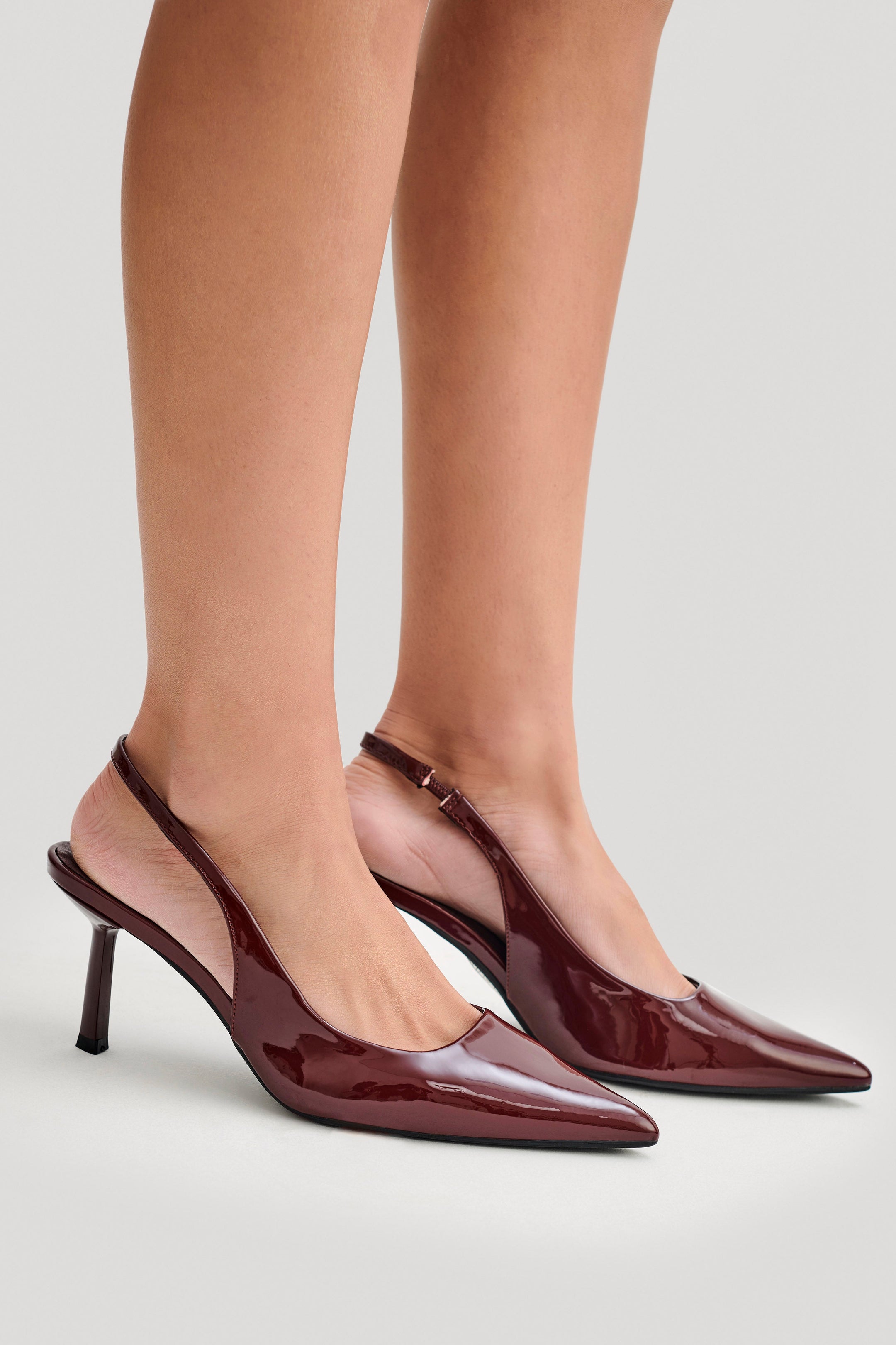 Dasha Sling Back Heels - Cherry Red- MESHKI