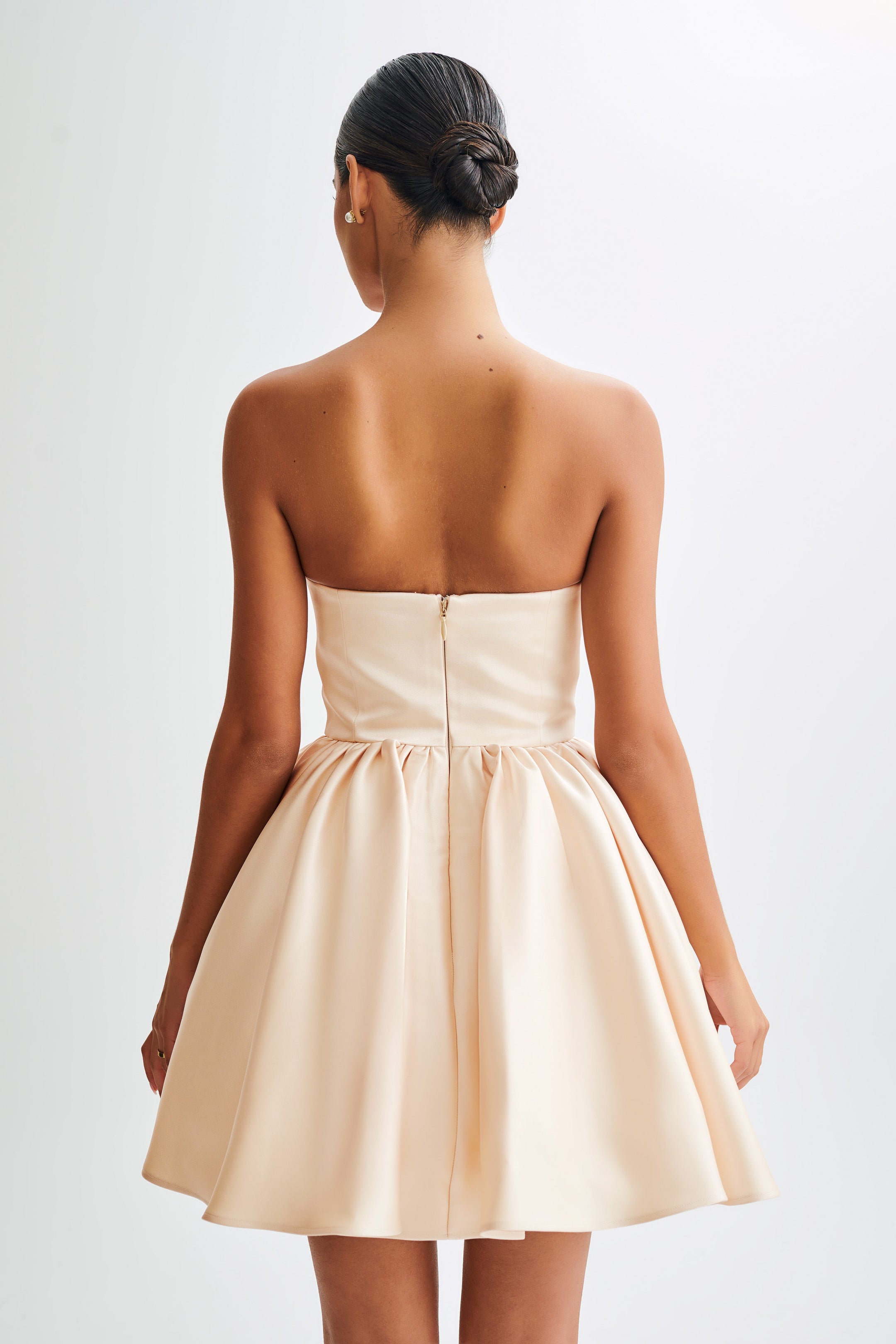 Hollie Structured Corset Mini Dress - Gold - MESHKI