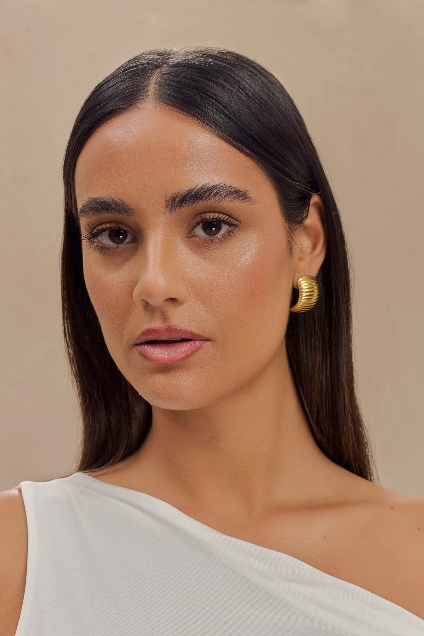 Presley Contrast Knit Off Shoulder Maxi Dress - Navy And Cream & MESHKI