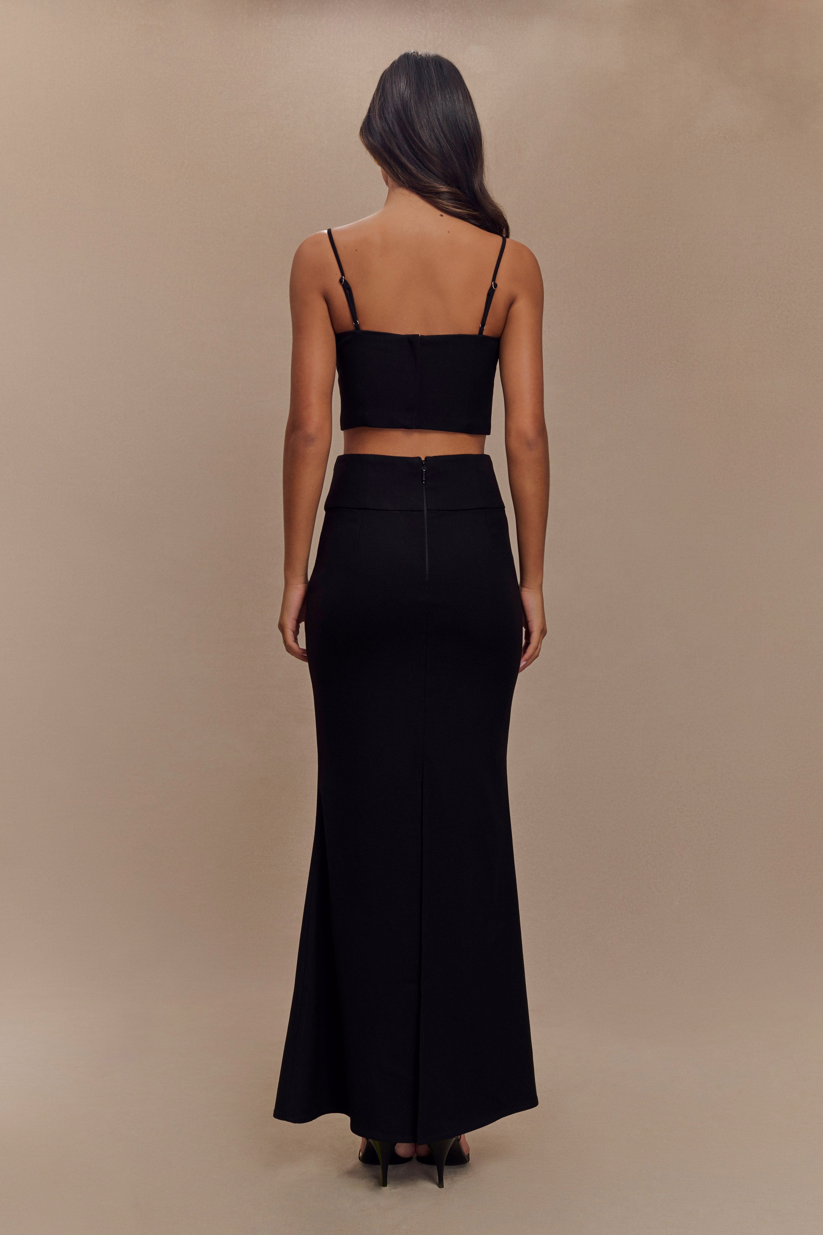 Grace Suiting Crop Top - Black & MESHKI