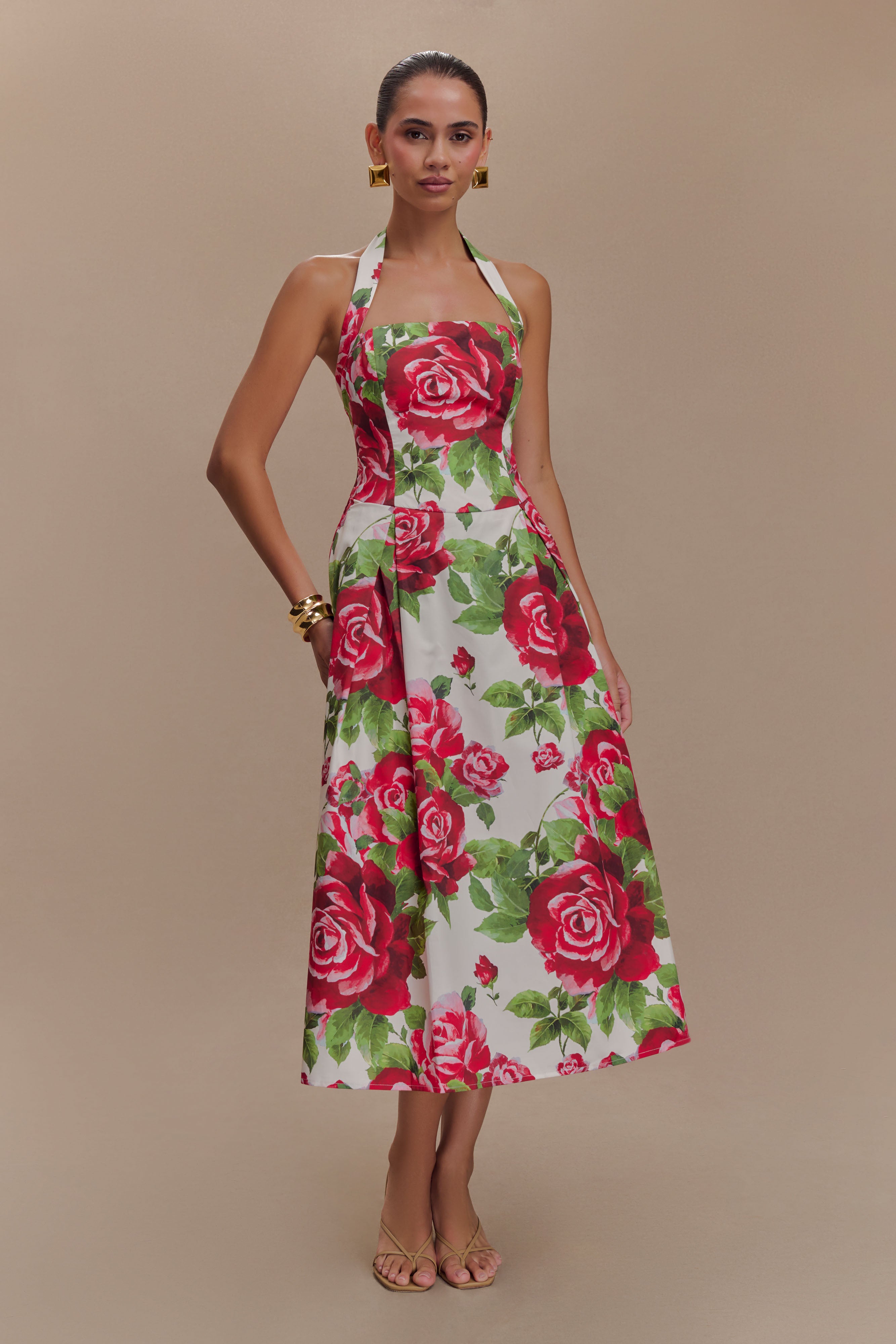 Juana Halter Midi Dress - Sonia Rose Print & MESHKI