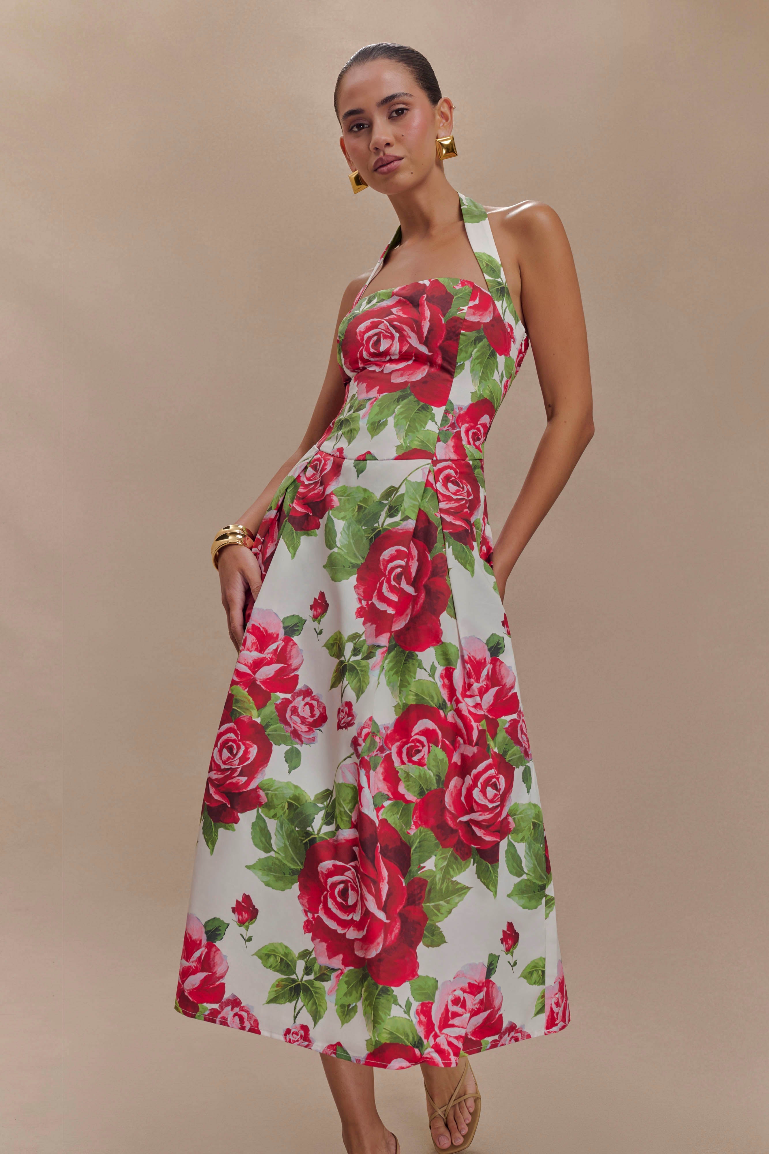 Juana Halter Midi Dress - Sonia Rose Print & MESHKI