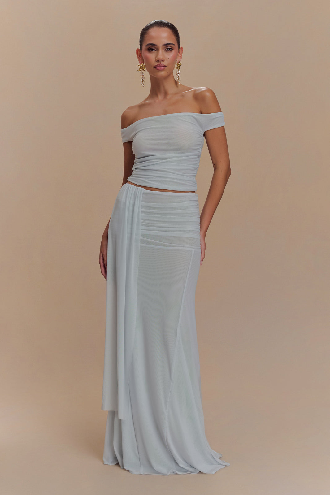 Brooklyn Mesh Crop Top - Pale Blue & MESHKI