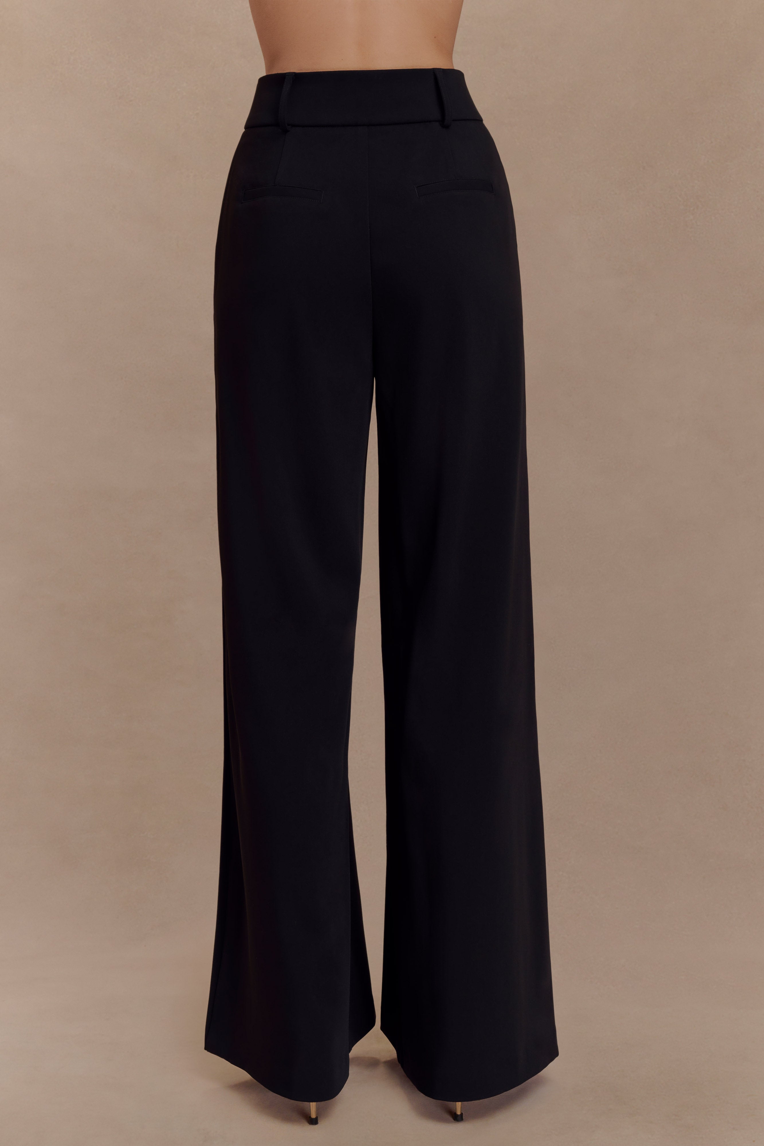 Jacqueline Pleated Wide Leg Pants - Black & MESHKI
