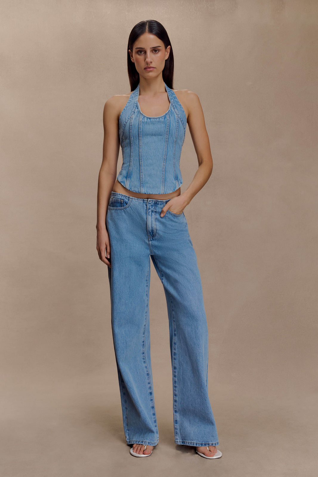 Carlene Cuffed Denim Shorts - Classic Blue & MESHKI