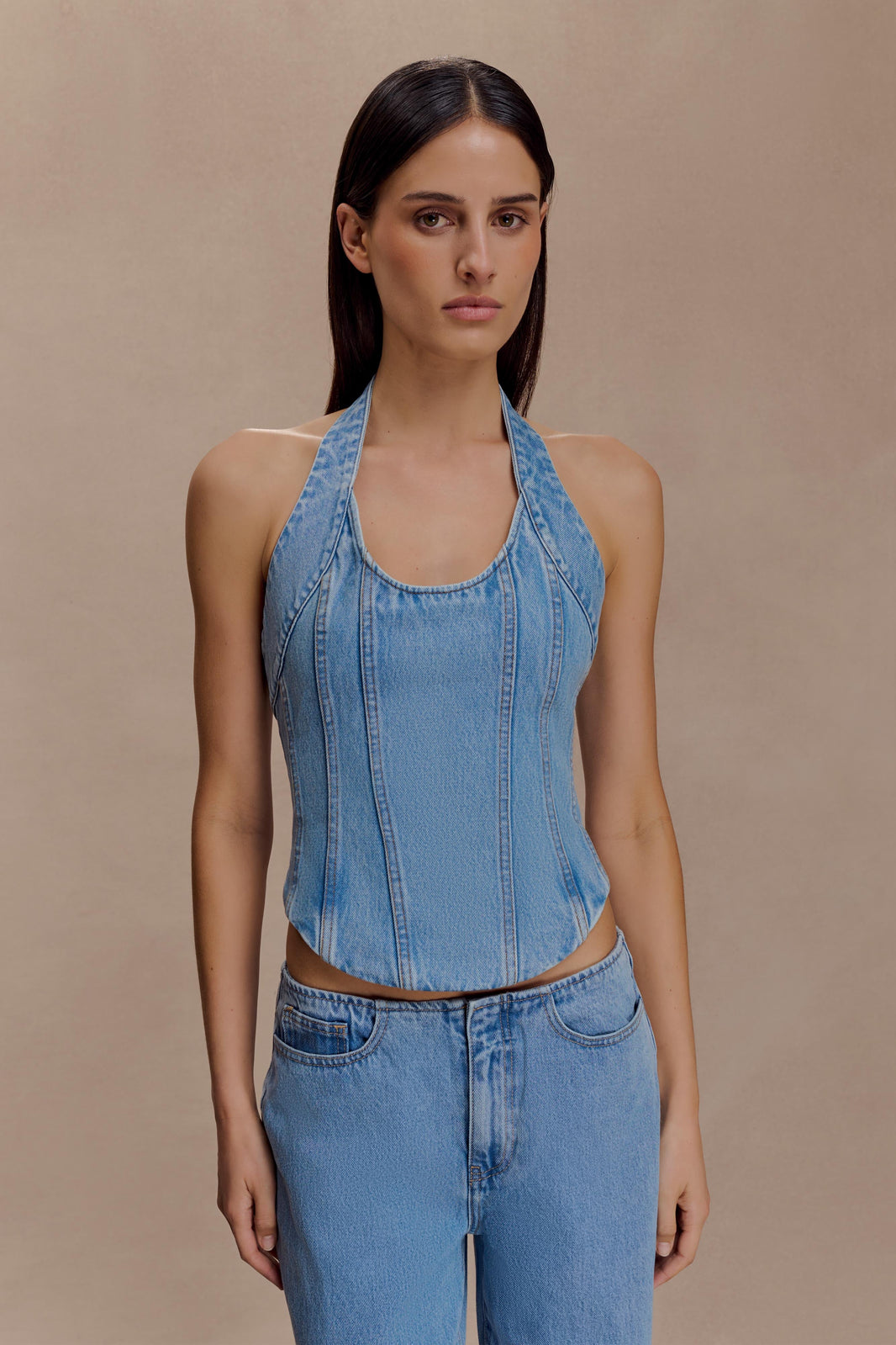 Carlene Cuffed Denim Shorts - Classic Blue & MESHKI