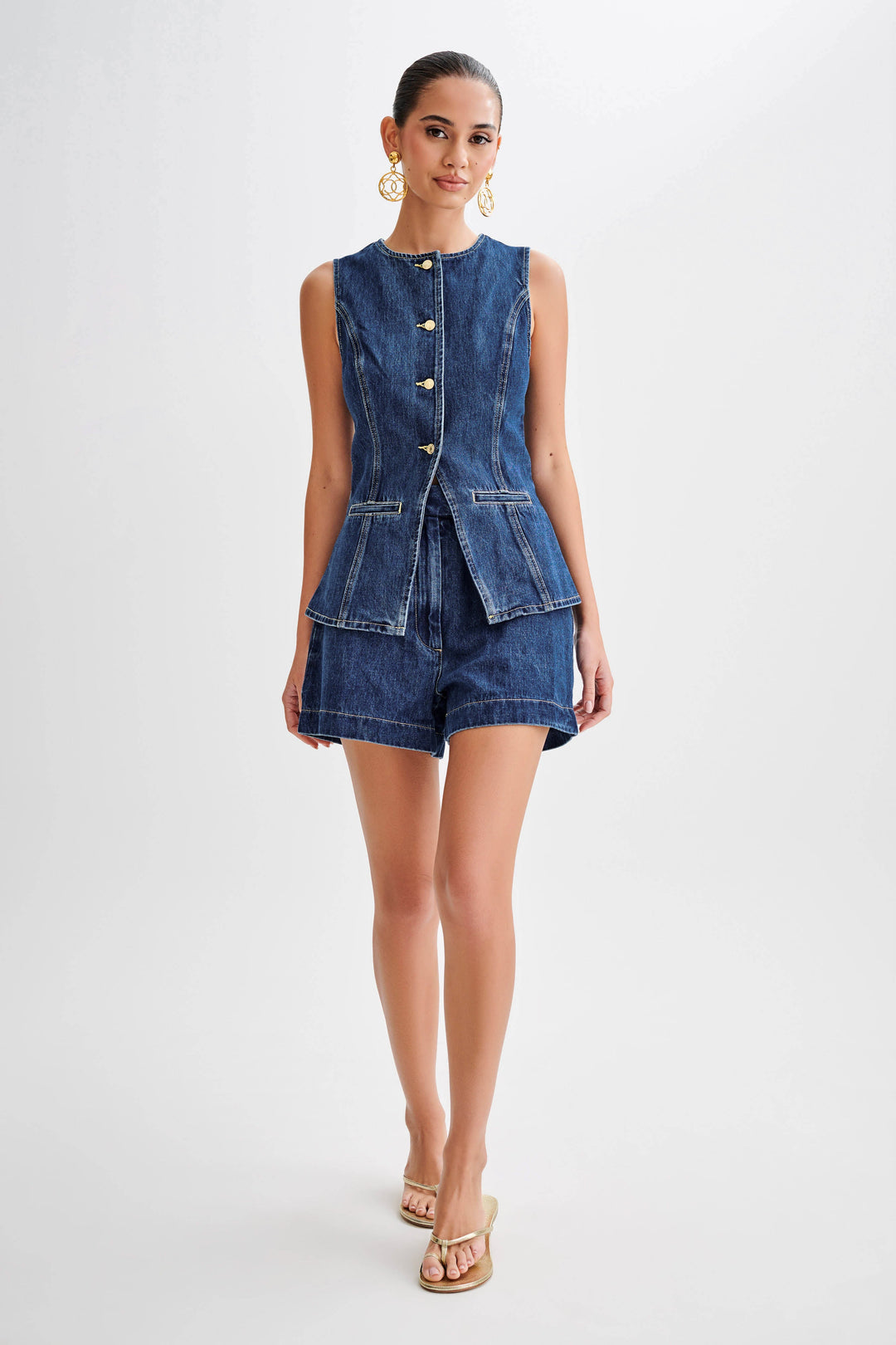 Abel Denim Shorts - Dark Blue - MESHKI