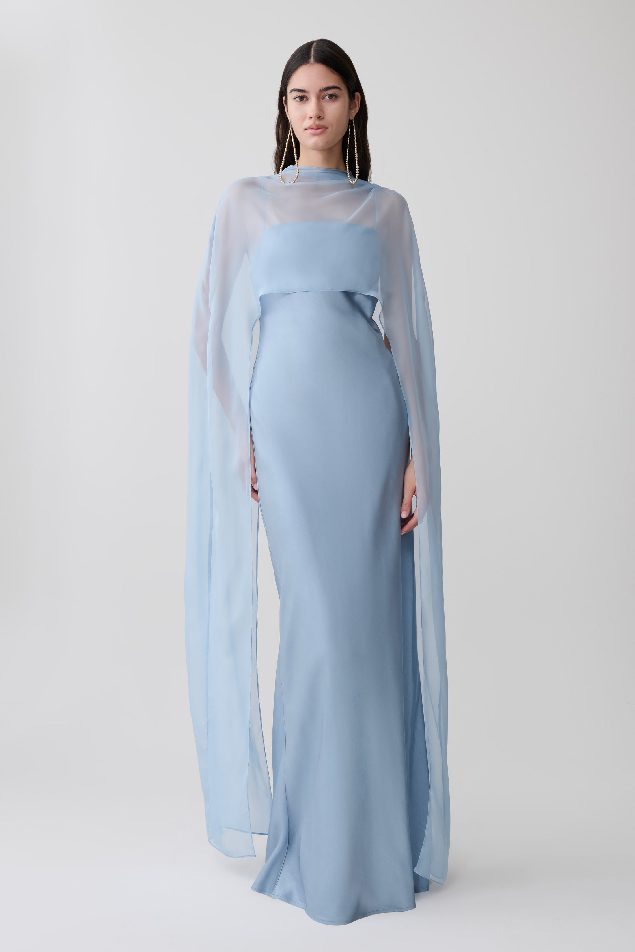 Martinne Chiffon Overlay Maxi Dress - Arctic Blue & MESHKI