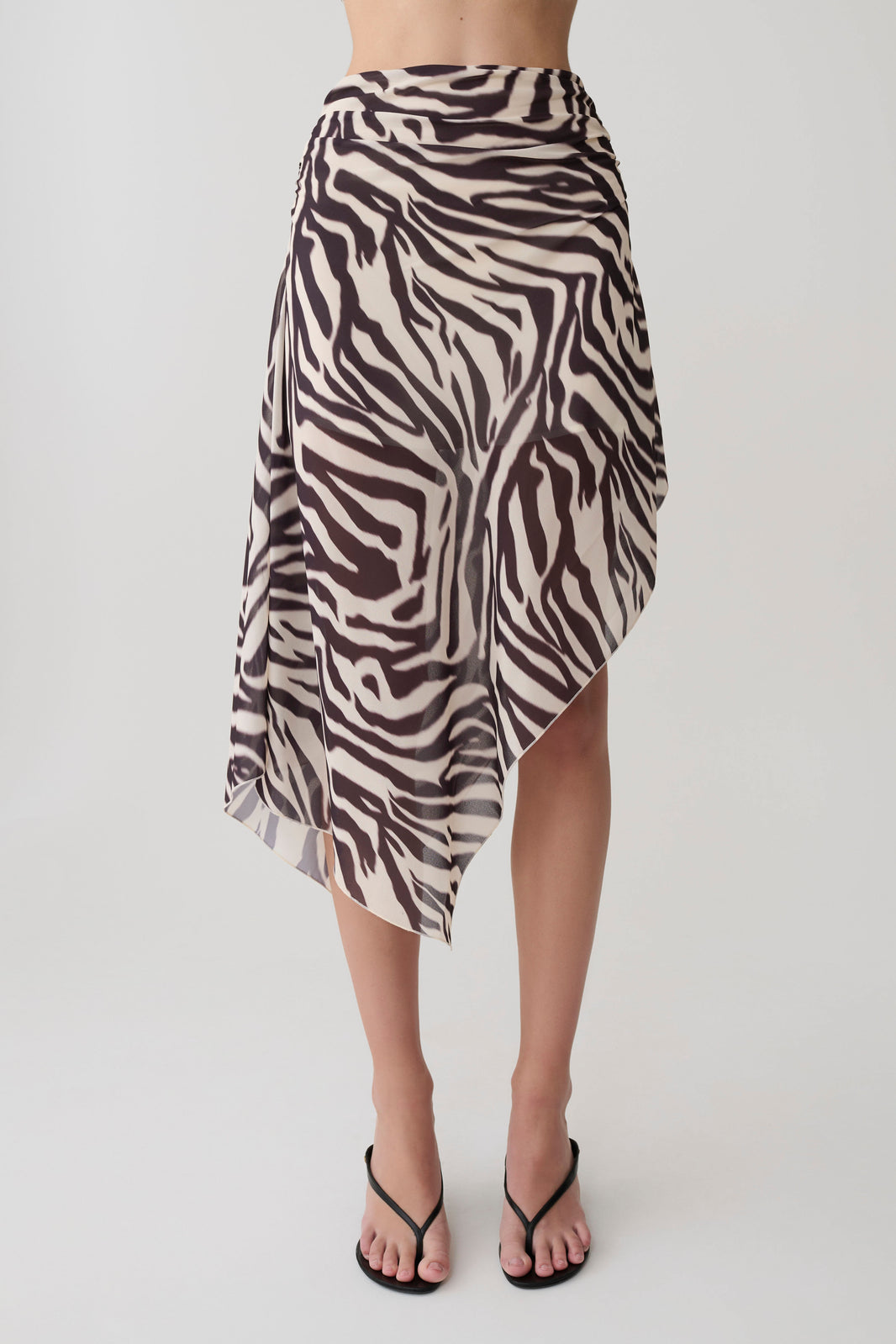 Lana Low Back Chiffon Top - Abstract Zebra Print & MESHKI