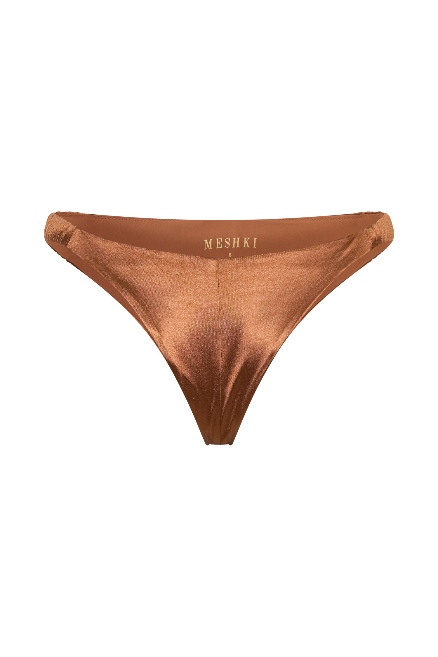 Michelle Pleated Bikini Top - Chocolate & MESHKI