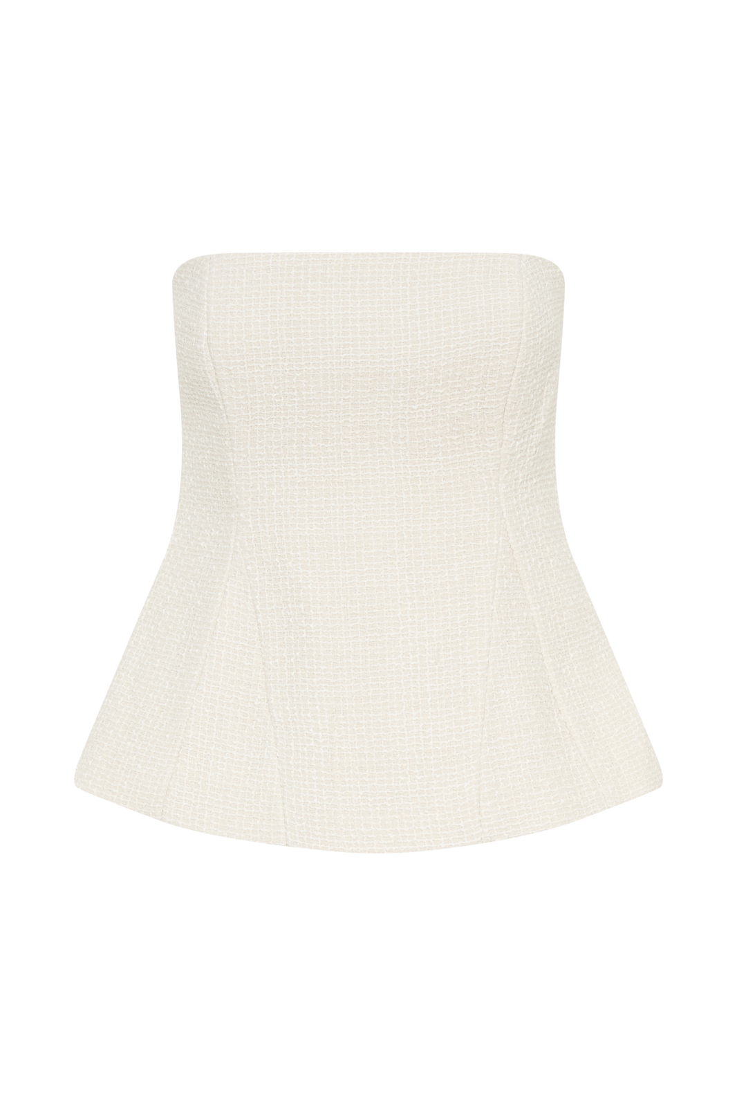Cyrus Gathered Boucle Mini Skirt - Ivory & MESHKI