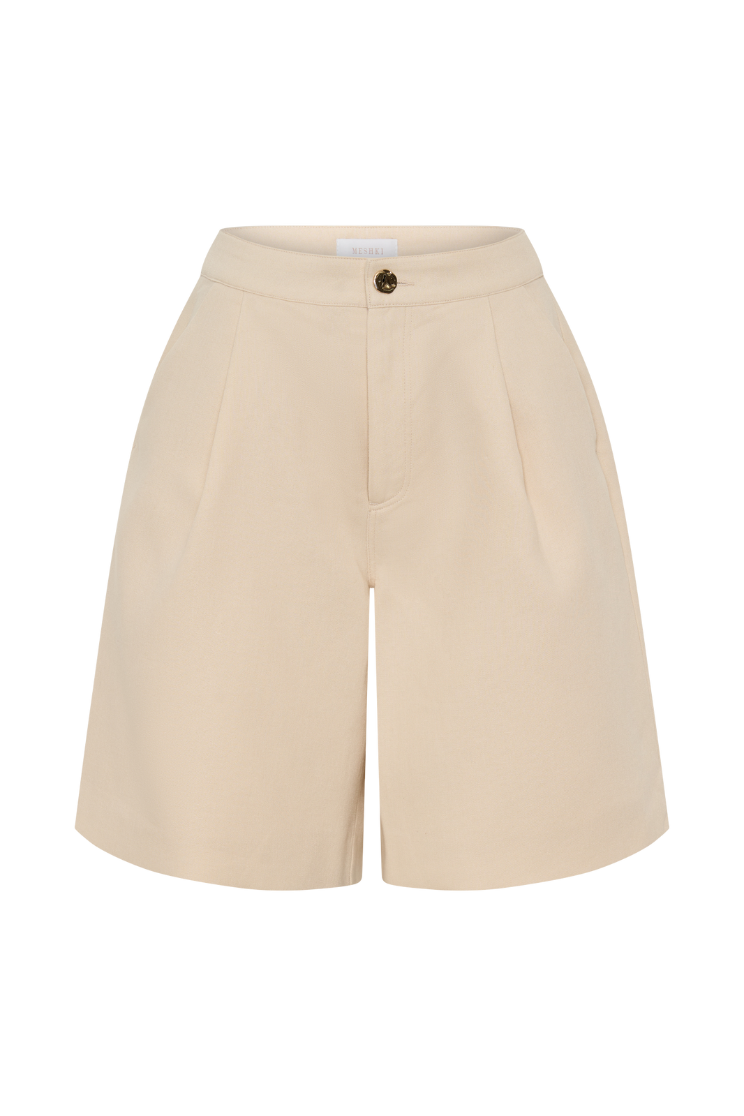 Andina Shortsleeve Linen Top - Natural Beige & MESHKI