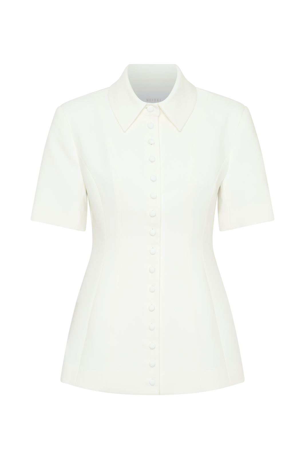 Ariella Suiting Mini Skirt With Lace - White & MESHKI