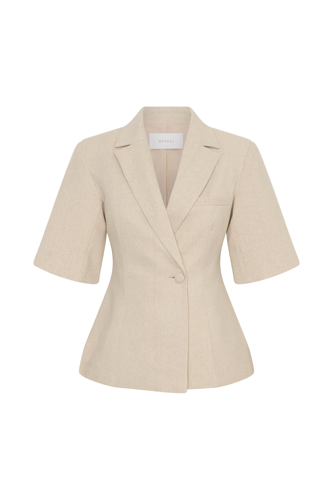 Martine Pleated Linen Short - Natural & MESHKI