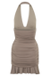 Peregrine Modal Halter Mini Dress - Neutral & MESHKI
