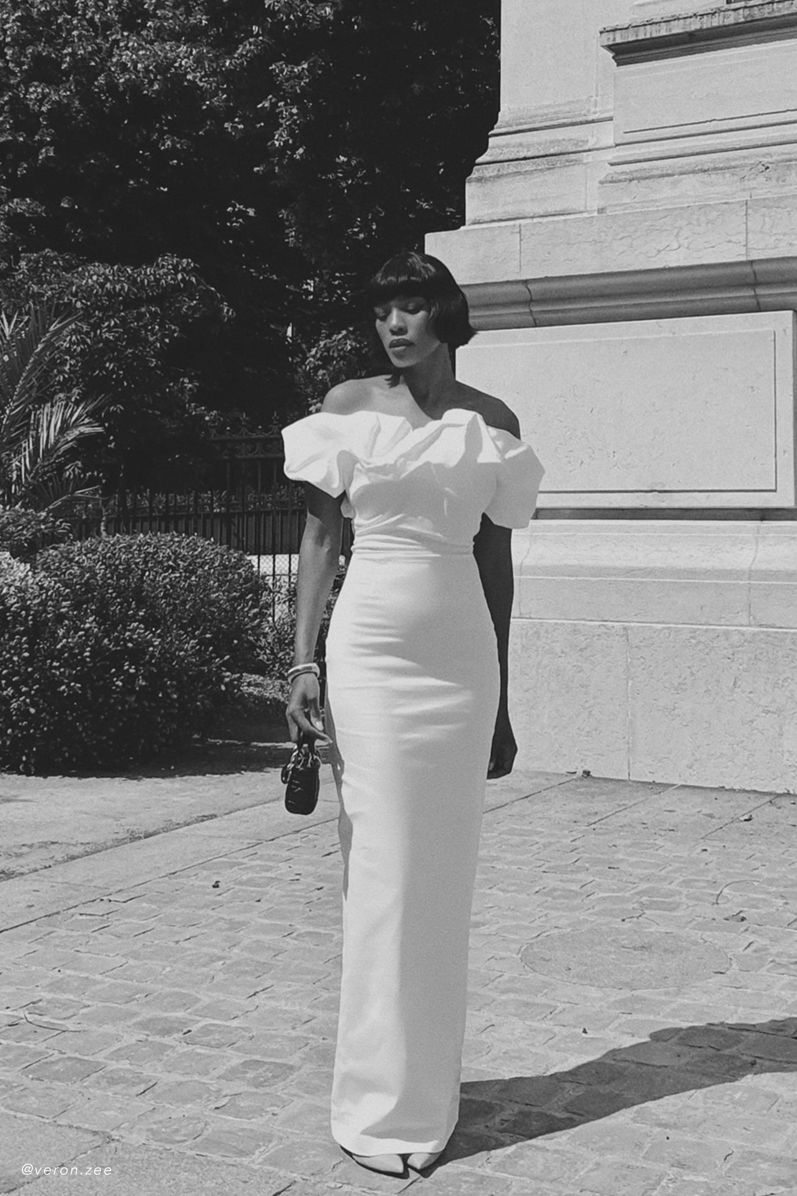 Sariya Sculptural Maxi Dress - White & MESHKI